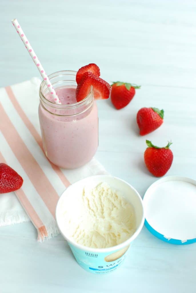 Healthy Strawberry Milkshake - Snacking in Sneakers