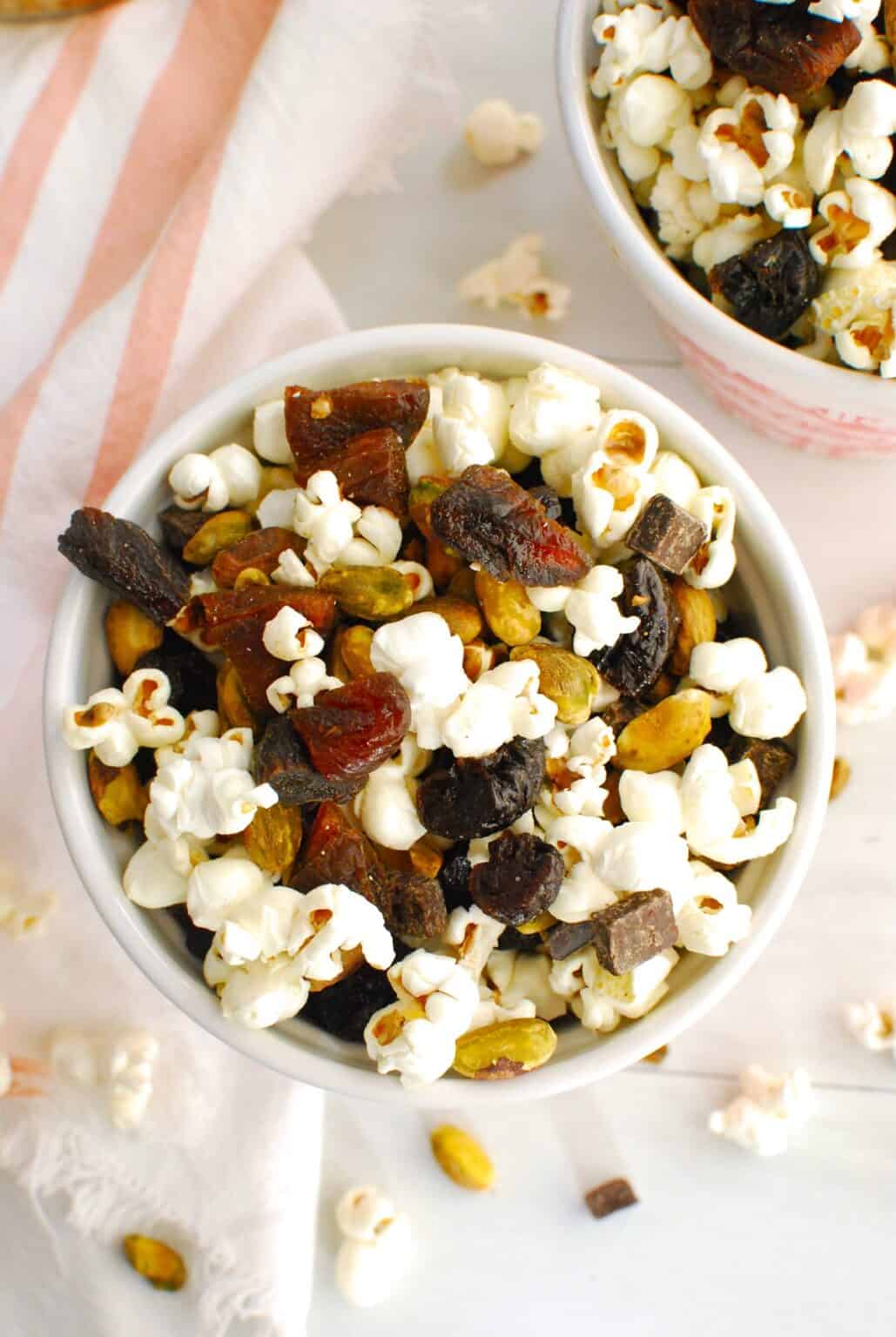 Healthy Popcorn Trail Mix - Snacking in Sneakers