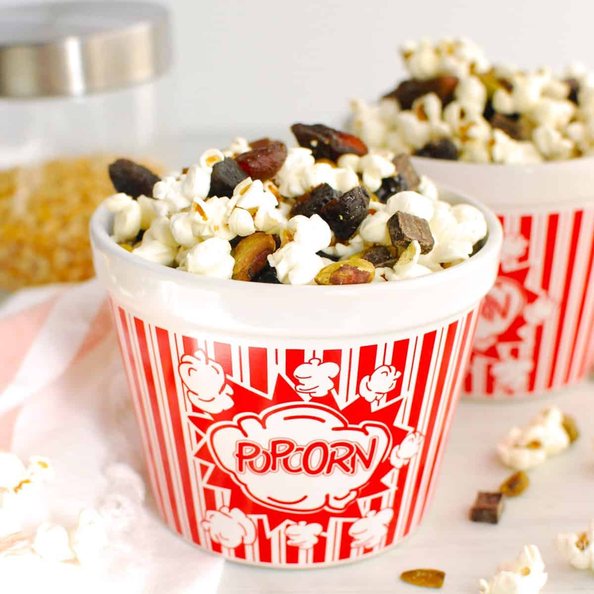 Healthy Popcorn Trail Mix - Snacking in Sneakers