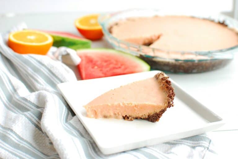 No Bake Citrus Watermelon Pie - Snacking in Sneakers