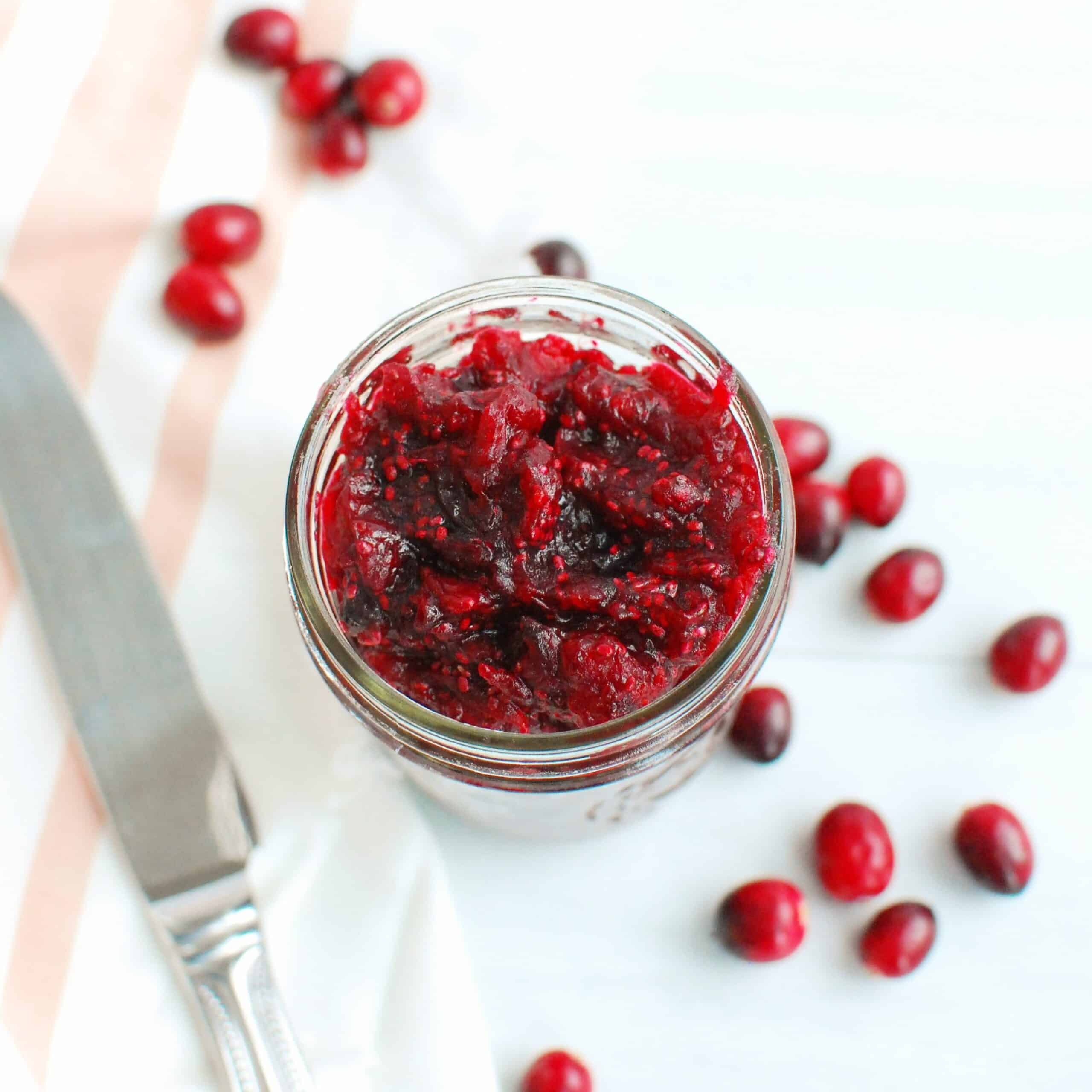 Cranberry Chia Jam - Snacking in Sneakers