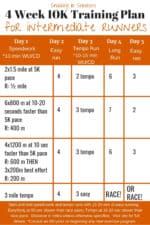 4 Week 10K Training Plan (Beginner and Intermediate Options)