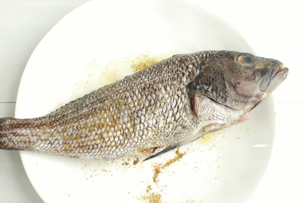Air Fryer Whole Fish (Black Sea Bass) - Snacking in Sneakers