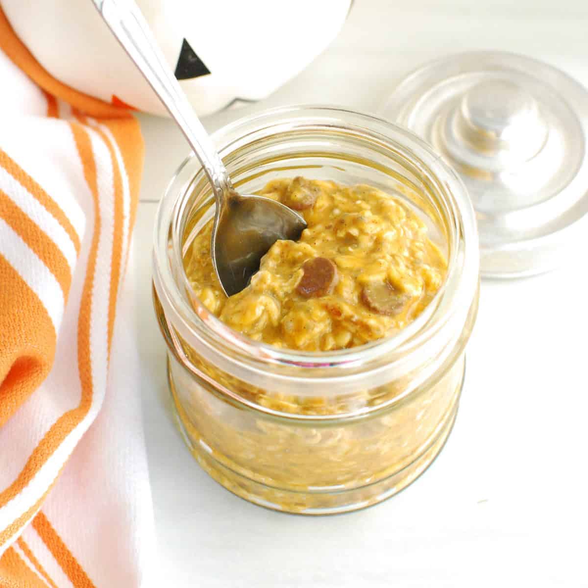 Pumpkin Protein Overnight Oats - Snacking in Sneakers